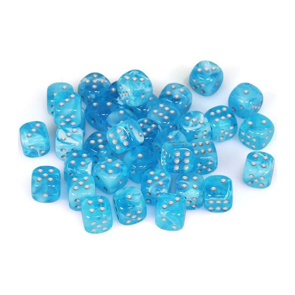 Chessex | Games | Chessex Luminary Skysilver Gitd 2mm D6 Dice Block 36 ...